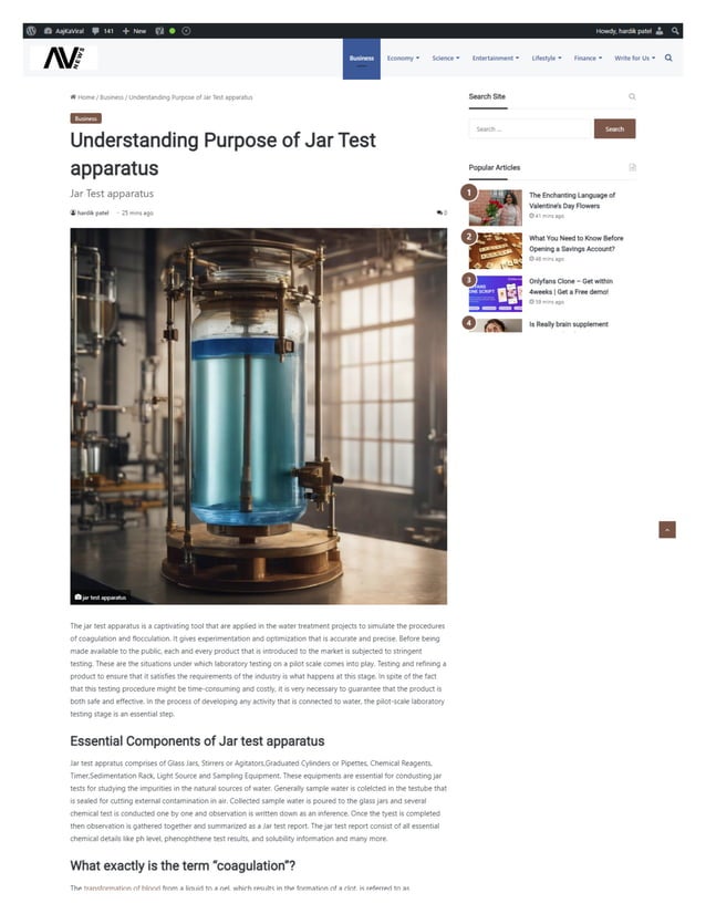 Understanding Purpose of Jar Test apparatus | PDF