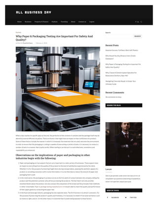 Why Paper & Packaging Testing Are Important For Safety And Quality? | PDF