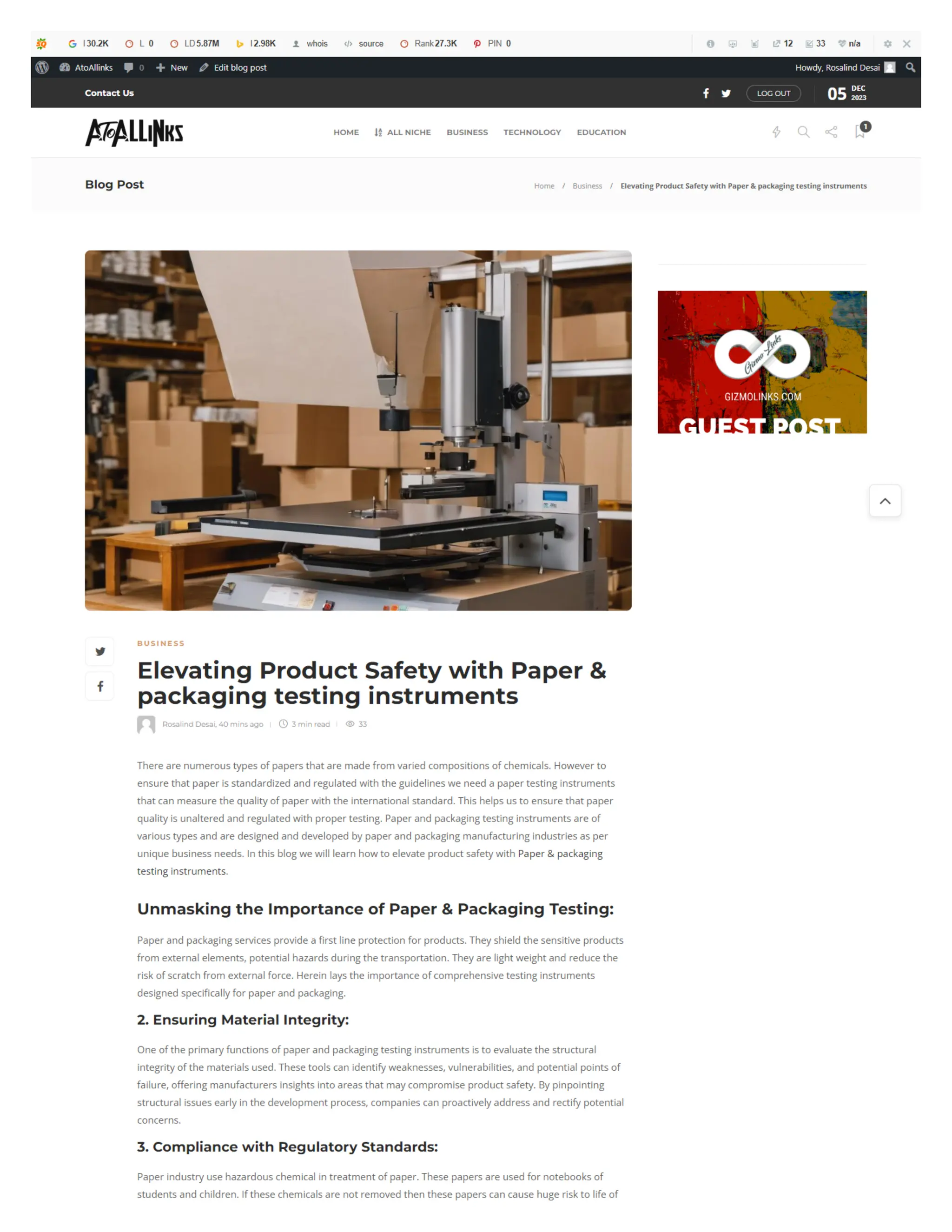 Elevating Product Safety with Paper & packaging testing instruments | PDF