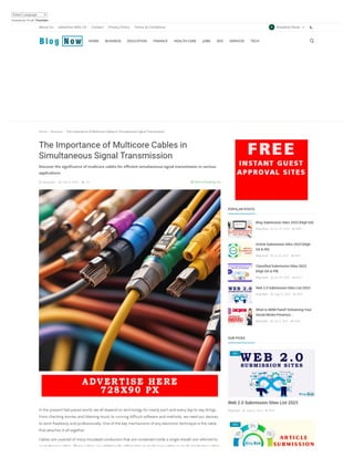 The Importance of Multicore Cables in Simultaneous Signal Transmission ...