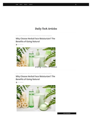 Why Choose Herbal Face Moisturizer? The Benefits of Going Natural | PDF