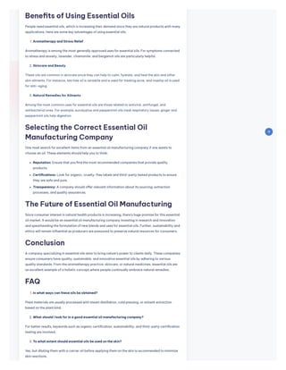 Unlocking Nature’s Essence: The Role of an Essential Oil Manufacturing ...