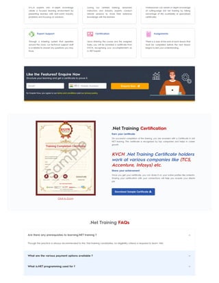Microsoft Dot Net Certification Training | .NET Programming | KVCH | PDF
