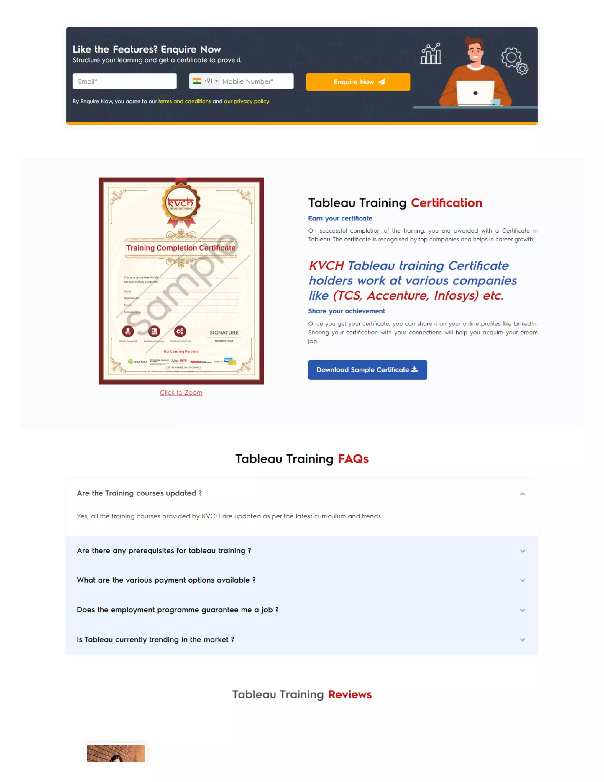 Tableau Certification Training Course| KVCH Training | PDF