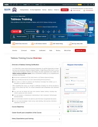 Tableau Certification Training Course| KVCH Training | PDF