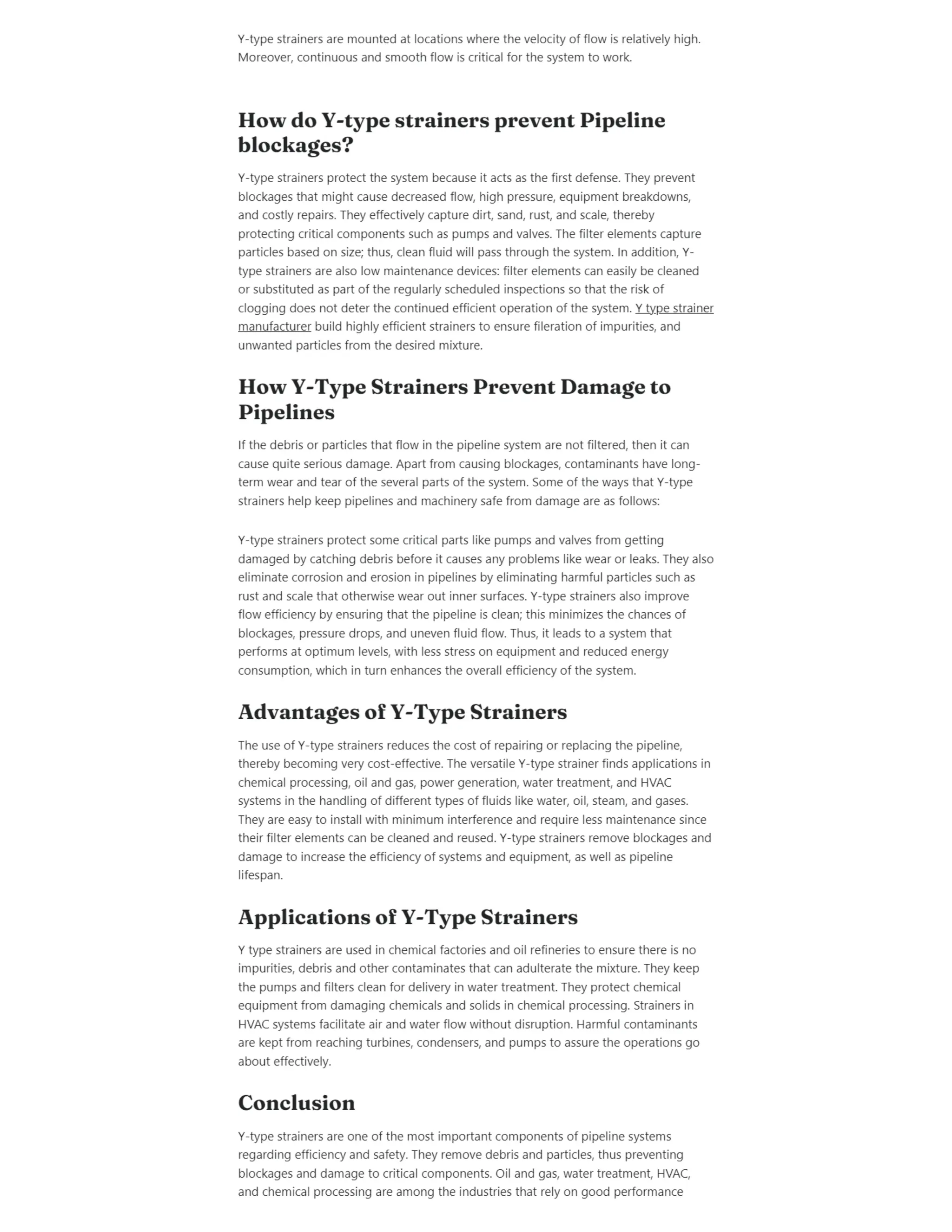 The Role of Y-Type Strainers in Preventing Pipeline Blockages and Damage | PDF