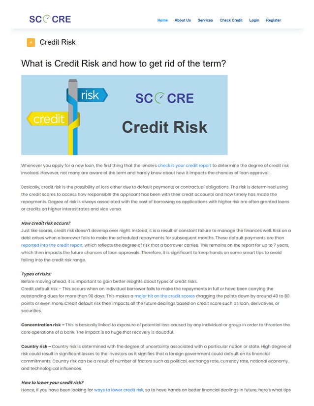 Calculate your Credit risk helps your credit score | PDF | Financial ...