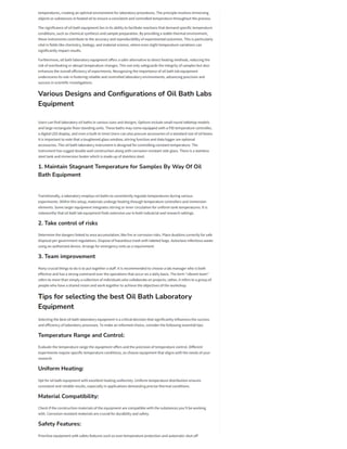 Oil Bath Labs: Advantages & Essential Tips | PDF