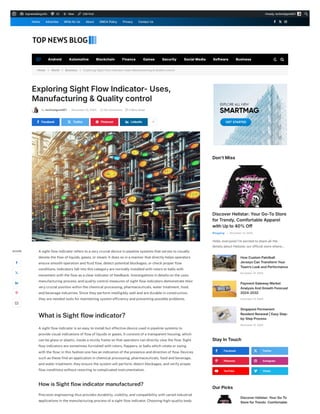 Exploring Sight Flow Indicator- Uses, Manufacturing & Quality control | PDF