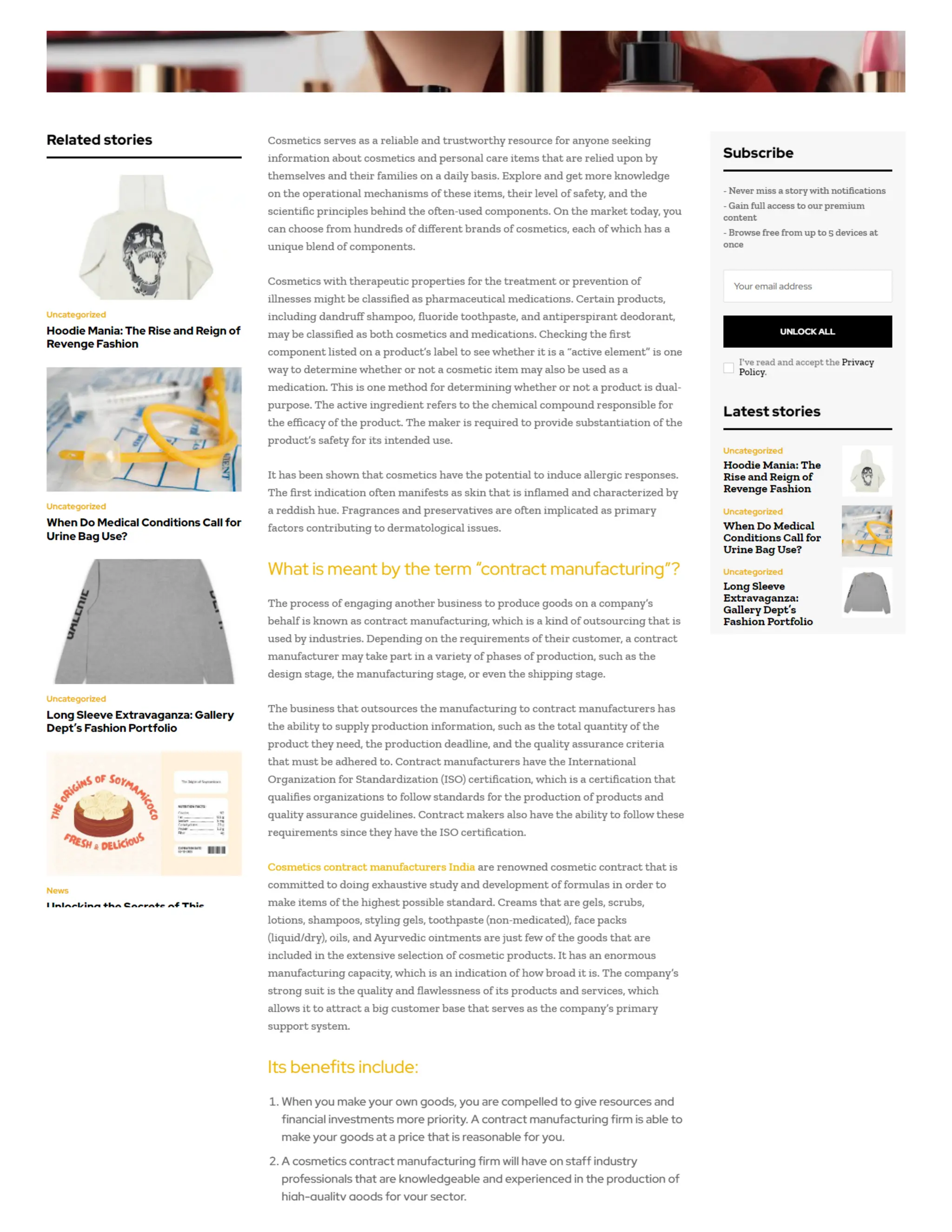 What Is cosmetic Contract Manufacturing? With Benefits | PDF