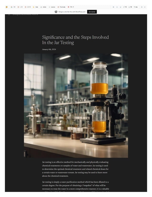 Significance and the Steps Involved In the Jar Testing | PDF