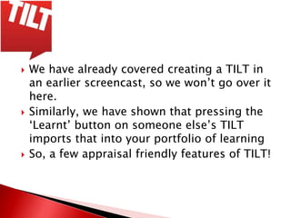 TILT: Use for appraisal | PPT | Video Production | Content Production