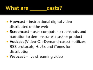 Howcasts: Instructional Videos for Library Users | PPTX | Cameras and ...