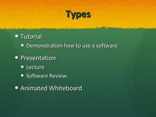 Introduction to Screencasting for Teachers and Students | PPT