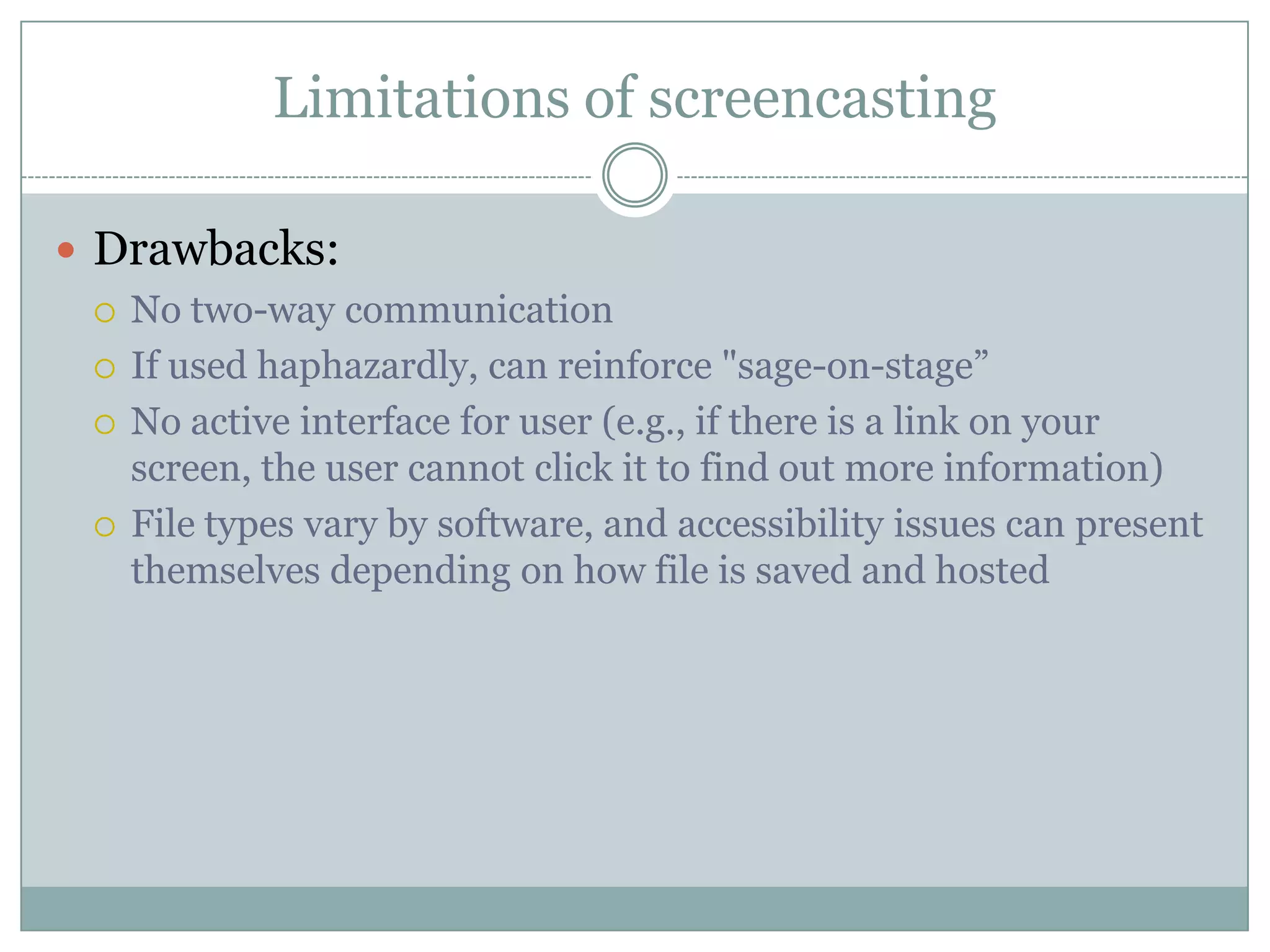 Screencasting presentation-used in demo modified | PPT