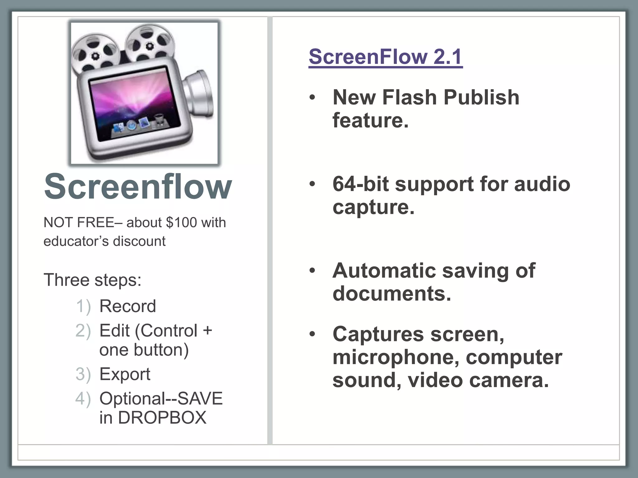 "Screencasting for Educators and Students" | PPT