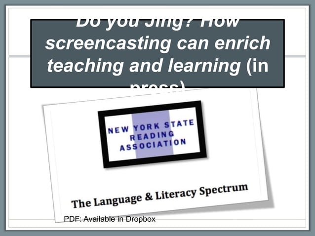 "Screencasting for Educators and Students" | PPT
