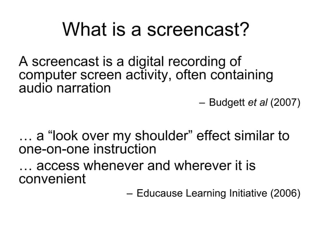 Screencasting for learning | PDF