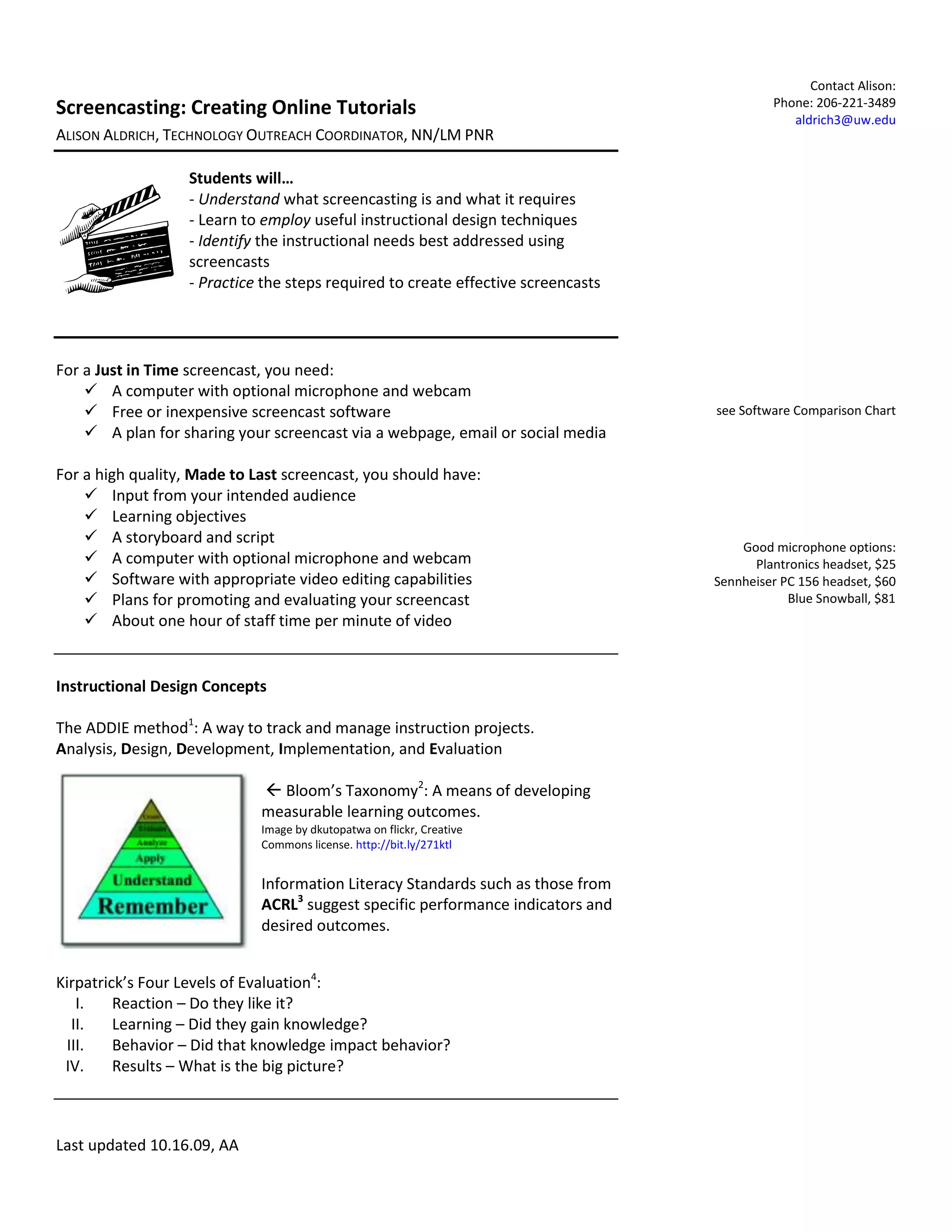 Screencasting Handout | PDF