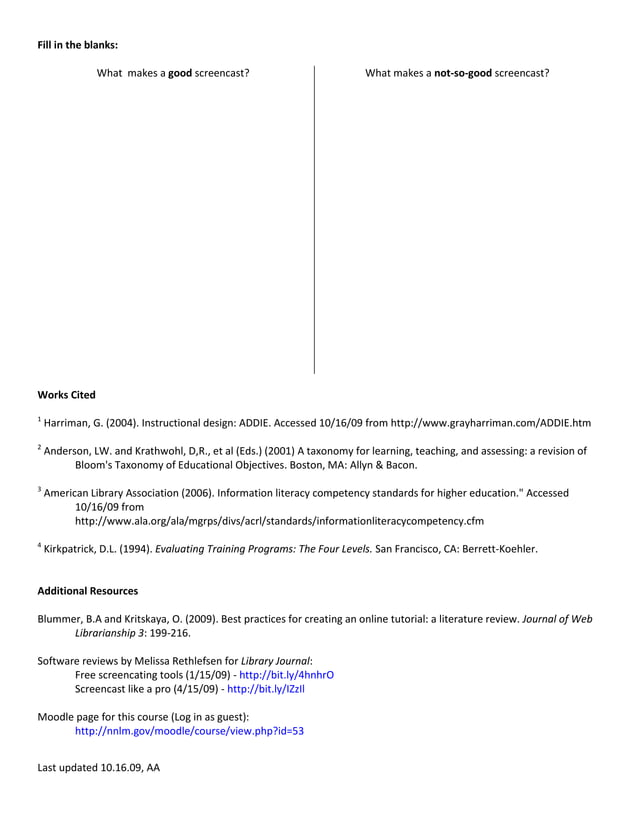 Screencasting Handout | PDF