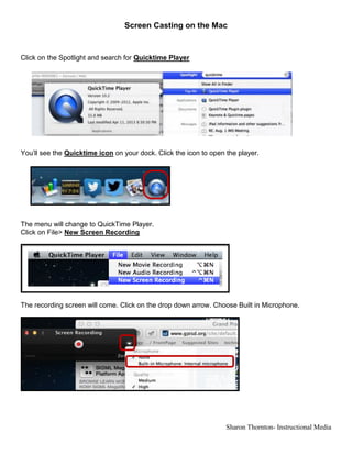 Screencasting on the Mac with Quicktime | PDF