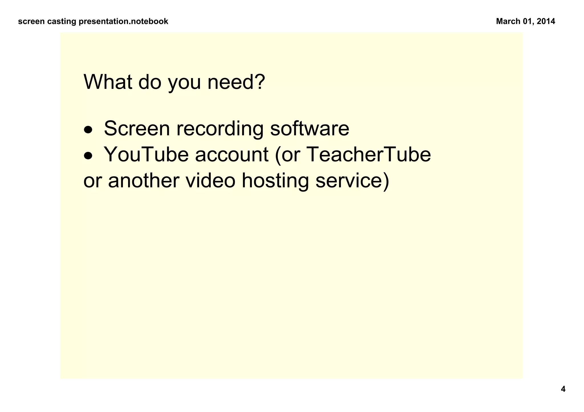 Screen casting presentation | PDF