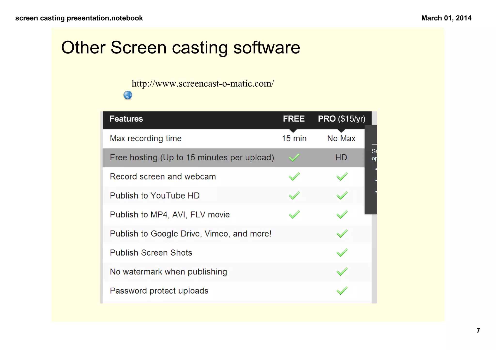 Screen casting presentation | PPT