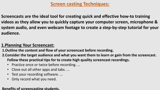screen casting tools for bca students and others | PPT