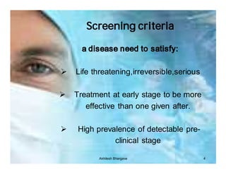 Screening in Public Health | PDF