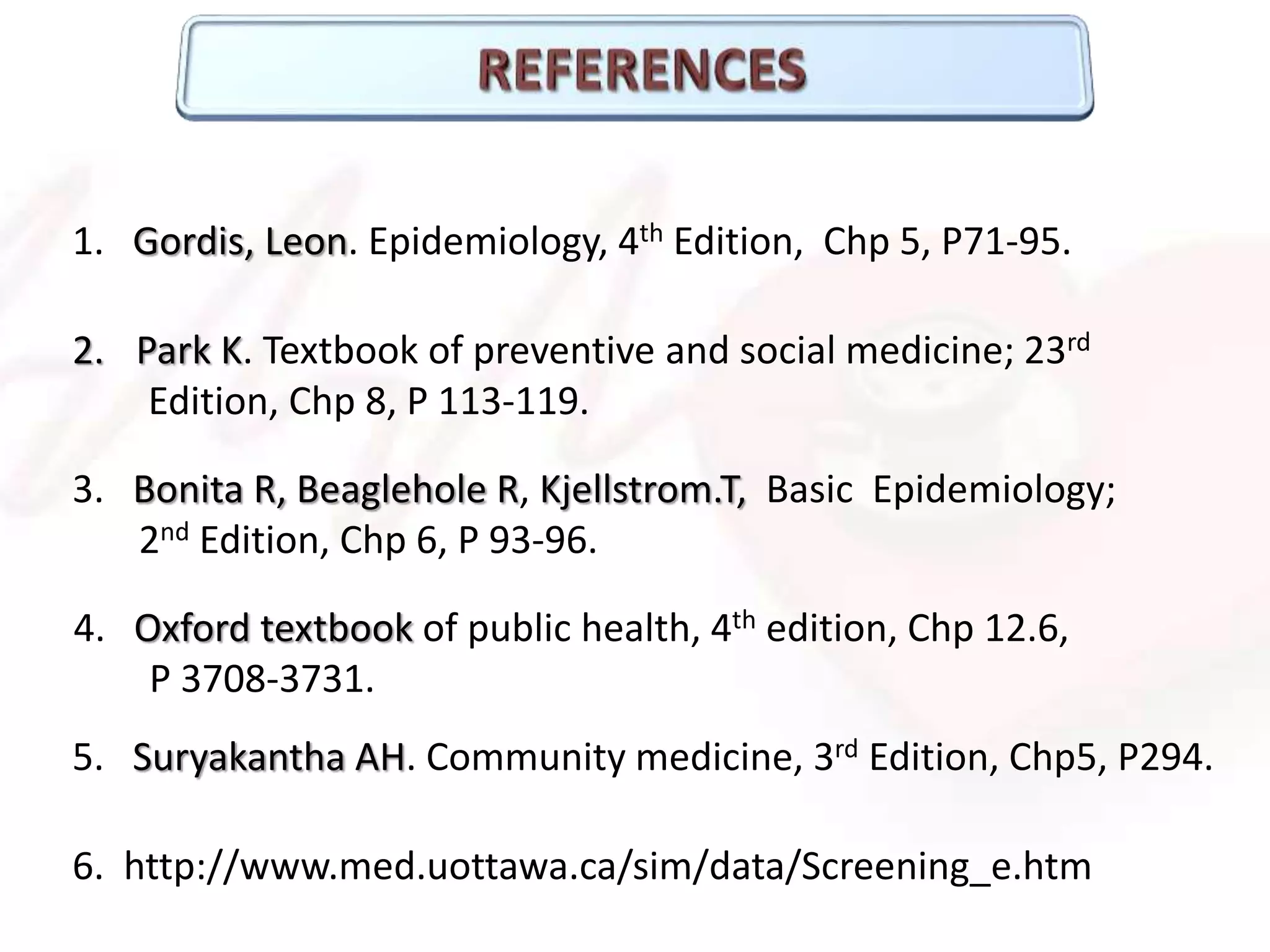 Screening for Diseases | PPTX