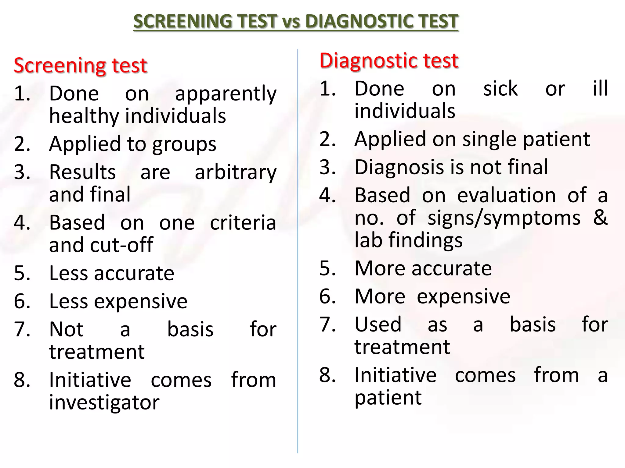 Screening for Diseases | PPTX