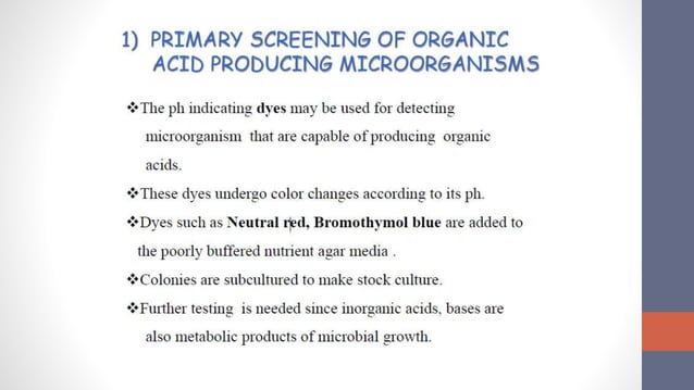 Screening of industrial microorganisms | PPTX | Chemistry | Science