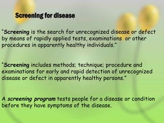screening of the diseases community based rehabilitation.ppt