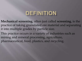 Screening and-filtration in food science and technology | PPTX