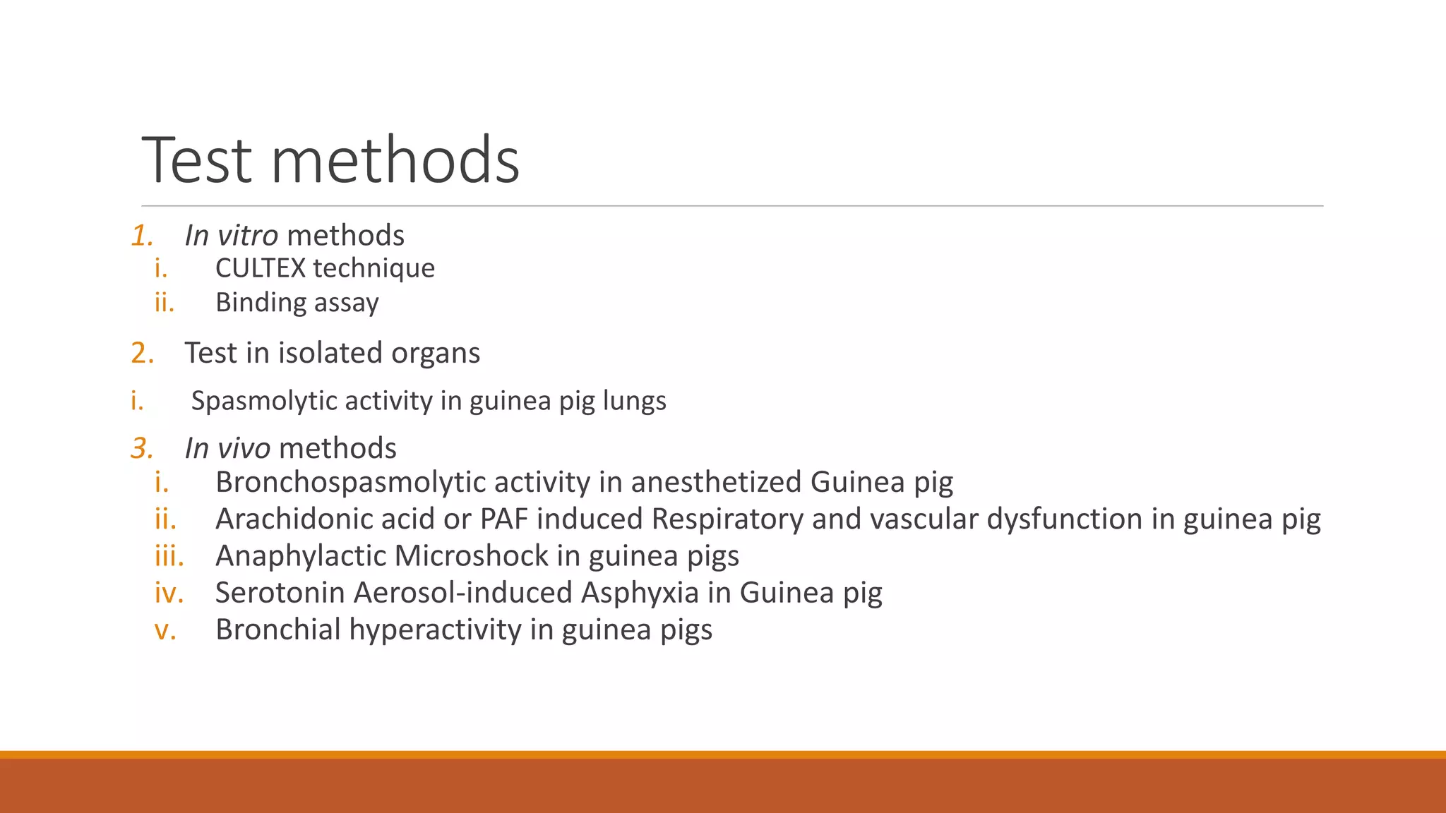 pre clinical Screening for anti asthmatic drugs | PPTX