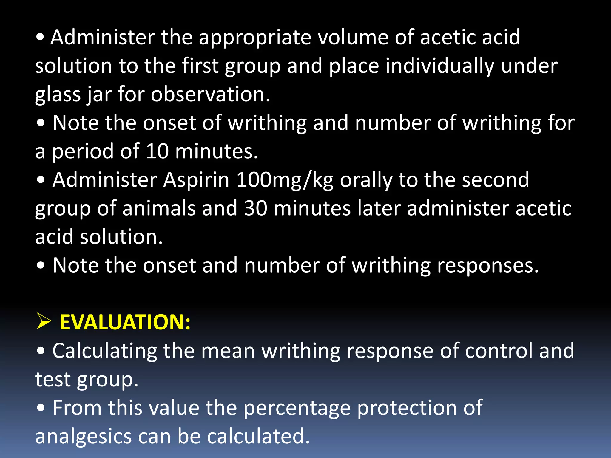 Screening methods for Analgesics | PPTX