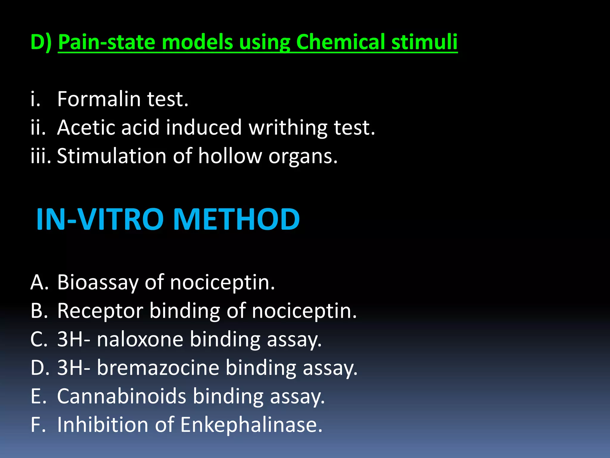 Screening methods for Analgesics | PPTX