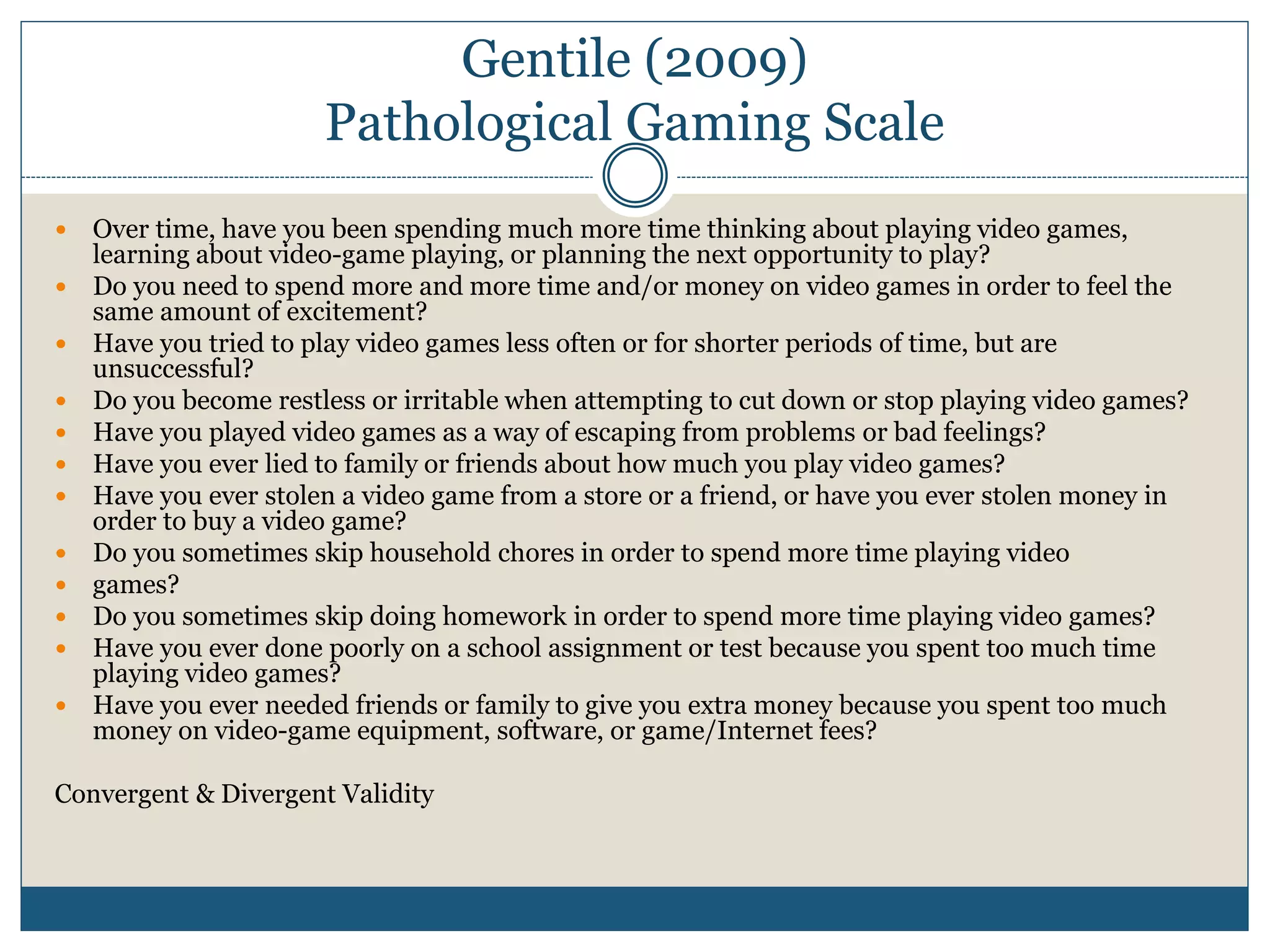 Screening and assessment for internet gaming addiction | PPT