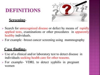screening test and diagnostic test type and difference | PDF