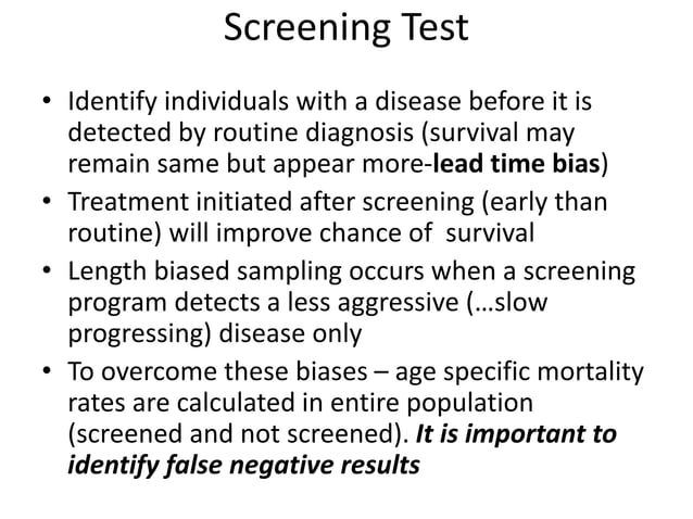 Screening and diagnostic testing | PPTX