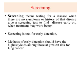 Screening and early detection of lung cancer | PDF