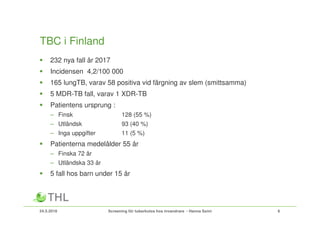 Screening av invandrare for tuberkulos | PDF