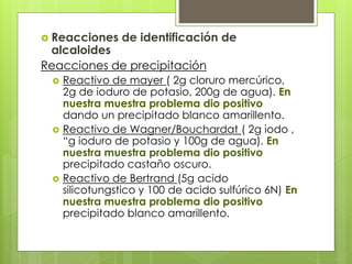 Screening fitoquimico farmacognosia | PPTX