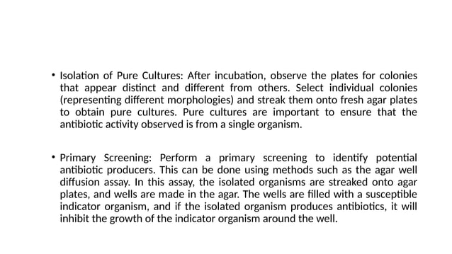 Screening for antibiotic producer organism from environmental sample.pptx