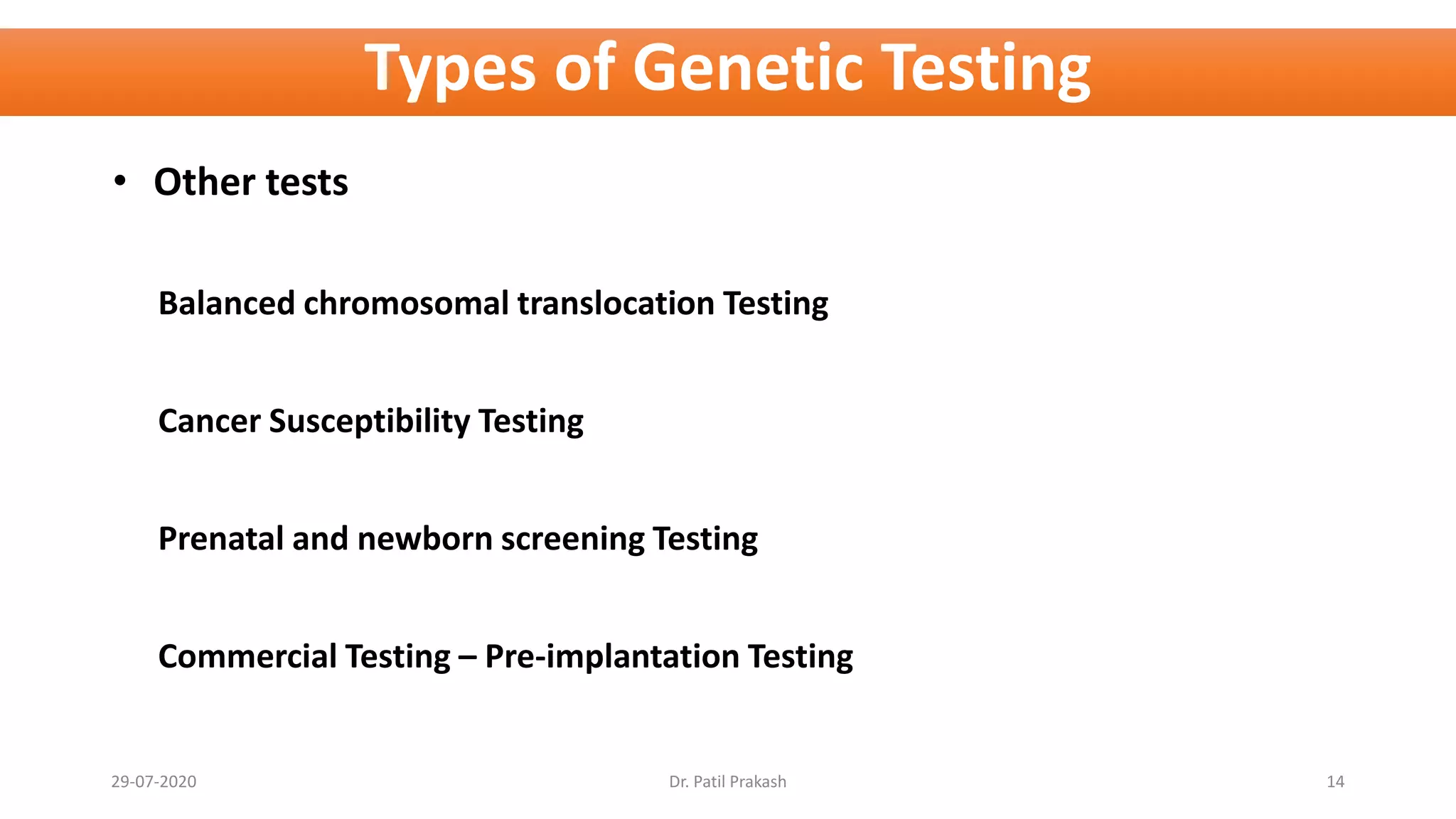 Genetic Testing in Neonates and Children - Screening for chromosomal ...