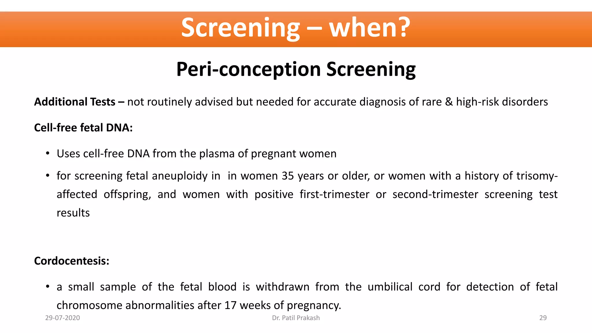 Genetic Testing in Neonates and Children - Screening for chromosomal ...
