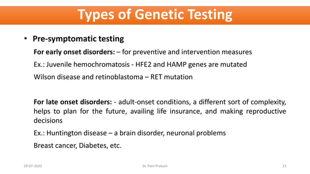 Genetic Testing in Neonates and Children - Screening for chromosomal ...