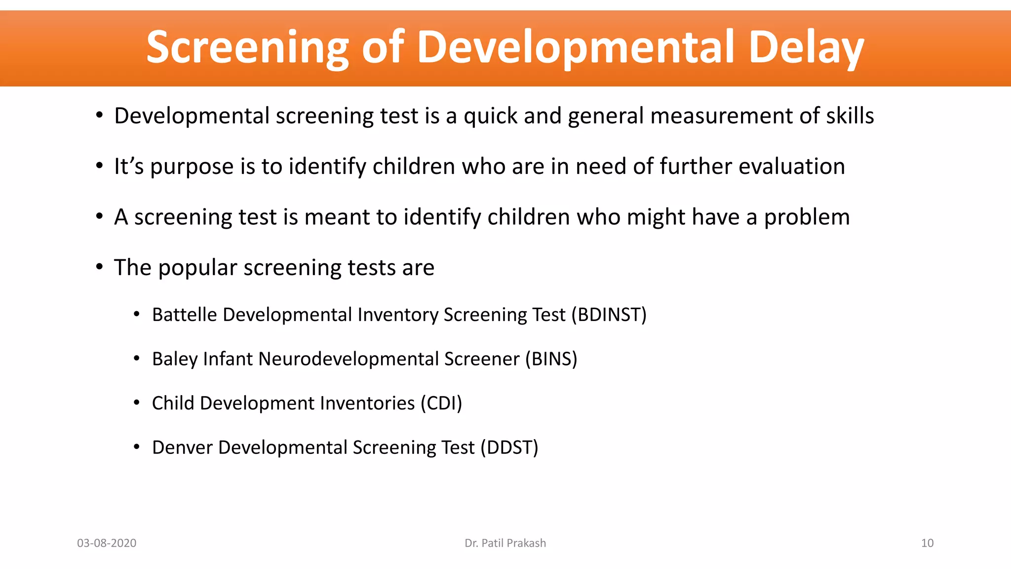 Genetic Testing in Neonates and Children - Screening for developmental ...