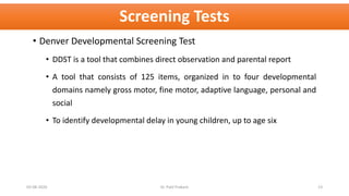 Genetic Testing in Neonates and Children - Screening for developmental ...