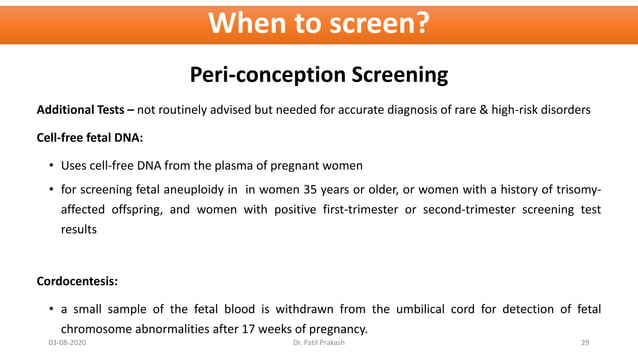 Genetic Testing in Neonates and Children - Screening for developmental ...